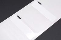 China 55mmx46-13mm Cable Adhesive Label 2mil White Matte Translucent Water Resistant Vinyl Cable Label for sale