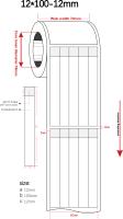 China 12x100-12mm Cable Adhesive Label 2mil White Gloss Transparent Water Resistant Polyester Cable Label for sale