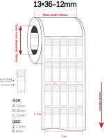 China 13*36-13mm 1.5mil White Matte Translucent Water Resistant Vinyl Cable Label for sale