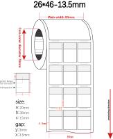 China 26*46-13.5mm Cable Adhesive Label 1.5mil White Matte Translucent Water Resistant Vinyl Cable Label for sale