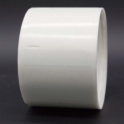 China 55mmx46-13mm Cable Adhesive Label 2mil White Matte Translucent Water Resistant Vinyl Cable Label for sale