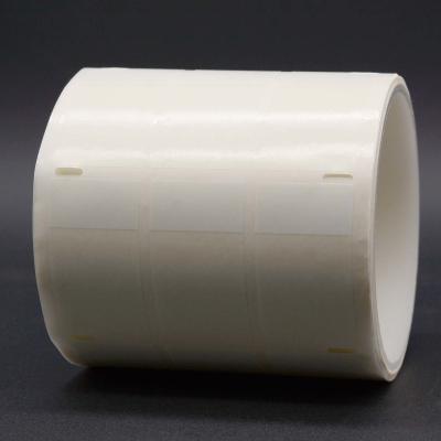China 26*46-13.5mm Cable Adhesive Label 1.5mil White Matte Translucent Water Resistant Vinyl Cable Label for sale
