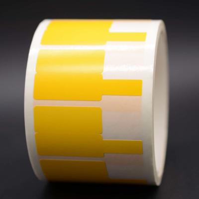 China 55x28mm Cable Adhesive Label 2mil Yellow Matte Water Resistant Synthetic Paper Cable Label for sale