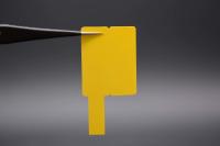 China 55x28mm Cable Adhesive Label 2mil Yellow Matte Water Resistant Synthetic Paper Cable Label for sale