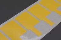 China 55x28mm Cable Adhesive Label 2mil Yellow Matte Water Resistant Synthetic Paper Cable Label for sale