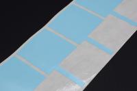 China 70x40mm Cable Adhesive Label 1.5mil Blue Matte Water Resistant Synthetic Paper Cable Label for sale