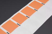 China 70x30-34mm 2mil Orange Matte Water Resistant Polyvinyl Chloride Cable Label for sale