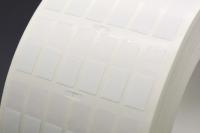 China 8x25-12.5mm Cable Adhesive Label 2mil White Matte Translucent Water Resistant Vinyl Cable Label for sale
