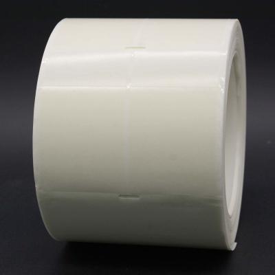 China 40x70-20mm Cable Adhesive Label 1mil White Gloss Transparent Water Resistant Polyester Cable Label for sale