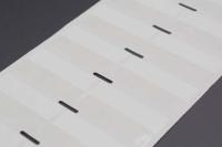 China 40x20-10mm Cable Adhesive Label 1mil White Gloss Transparent Water Resistant Polyester Label for sale