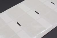 China 25x36-12.7mm 1mil White Gloss Transparent Water Resistant Polyester Cable Label for sale