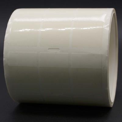 China 25x36-12.7mm 1mil White Gloss Transparent Water Resistant Polyester Cable Label for sale