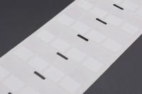 China 19x20-9mm Adhesive Cable Labels 2mil White Matte Translucent Water Resistant Vinyl Cable Label for sale