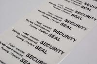 China White 65um 1mil Gloss Full Transfer Tamper Evident Security Labels For VOID for sale