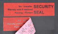 China Red 56um 1mil Matte Non Transfer Tamper Evident Label For VOID for sale