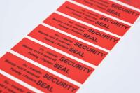China Red 56um 1mil Matte Non Transfer Tamper Evident Label For VOID for sale