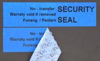 China Matte Blue Tamper Proof Seal Security Sticker 56um 1mil Non-Transfer Tamper Evident Label Stiker For VOID for sale