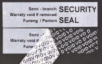 China 65um 1mil Amper Proof Seal Security Sticker Matte White Semi Transfer For VOID for sale