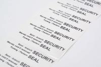 China 65um 1mil Amper Proof Seal Security Sticker Matte White Semi Transfer For VOID for sale