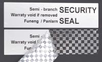 China 60um 1mil Tamper Proof Seal Security Sticker Silver Matte Semi Transfer Tamper Evident Label For Checkerboard for sale