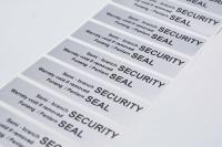 China 60um 1mil Tamper Proof Seal Security Sticker Silver Matte Semi Transfer Tamper Evident Label For Checkerboard for sale