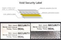 China 80um 1.5mil Tamper Proof Plastic Seals Matte Silver Semi Transfer High Residue For VOID for sale