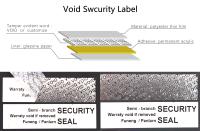 China 45um 1mil Tamper Proof Seal Security Sticker Silver Matte Semi Transfer With High Residue for sale