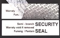China 45um 1mil Tamper Proof Seal Security Sticker Silver Matte Semi Transfer With High Residue for sale