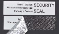 China 85um 1.5mil Matte Sliver Semi Transfer Tamper Evident Label Stiker With Low-Residue for sale