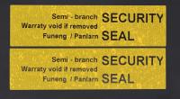 China 70um 1.5mil Tamper Proof Seal Security Sticker Matte Yellow Semi Transfer For Checkerboard for sale