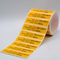 China 70um 1.5mil Tamper Proof Seal Security Sticker Matte Yellow Semi Transfer For Checkerboard for sale