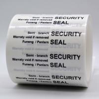China 85um 2mil Tamper Proof Security Stickers White Gloss Semi Transfer Low Residue for sale