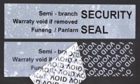 China 85um 2mil Tamper Proof Security Stickers White Gloss Semi Transfer Low Residue for sale