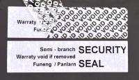 China 45um 1mil Tamper Proof Seal Security Sticker Gloss White With High Residue for sale