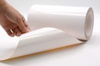 China 2 Mil High Temperature Adhesive Label Material Matte White Permanent Adhesive Polyimide With Mesh Check Base for sale