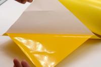 China 1Mil High Temperature Adhesive Label Material Matte Yellow Permanent Adhesive Polyimide With Glassine for sale