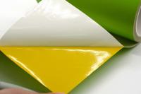 China 1Mil High Temperature Adhesive Label Material Matte Green Permanent Adhesive Polyimide With Glassine for sale
