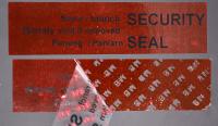 China 55um 1mil Tamper Proof Seal Security Sticker Glossy Red Semi Transfer High Residue Tamper Evident Label for sale