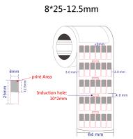 China 8x25-12.5mm Cable Adhesive Label 2mil White Matte Translucent Water Resistant Vinyl Cable Label for sale