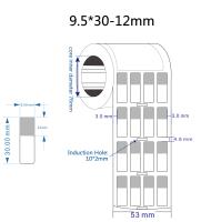 China 9.5x30-12mm 2mil White Matte Translucent Vinyl Permanent Waterproof Adhesive Labels for sale