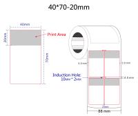 China 40x70-20mm Cable Adhesive Label 1mil White Gloss Transparent Water Resistant Polyester Cable Label for sale