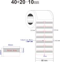 China 40x20-10mm Cable Adhesive Label 1mil White Gloss Transparent Water Resistant Polyester Label for sale