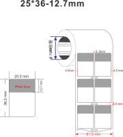 China 25x36-12.7mm 1mil White Gloss Transparent Water Resistant Polyester Cable Label for sale
