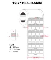 China 12.7x19.5-9.5mm Cable Adhesive Label 2mil White Matte Translucent Water Resistant Vinyl Cable Label for sale