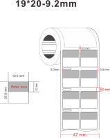 China 19x20-9mm Adhesive Cable Labels 2mil White Matte Translucent Water Resistant Vinyl Cable Label for sale