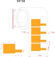 China 55x28mm Cable Adhesive Label 2mil Yellow Matte Water Resistant Synthetic Paper Cable Label for sale