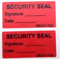 China 90um 2mil Tamper Proof Security Stickers Red Matte Semi Transfer High Residue for sale