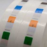 China 10*20-10mm Adhesive Cable Labels Multicolor Matte Translucent Water Resistant Vinyl Cable Label for sale