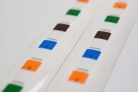 China 10*20-10mm Adhesive Cable Labels Multicolor Matte Translucent Water Resistant Vinyl Cable Label for sale