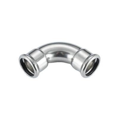 China 316L 304L 304 M Profile Stainless Steel Press Pipe Fitting 45 Degree Elbow DN15-100 for sale